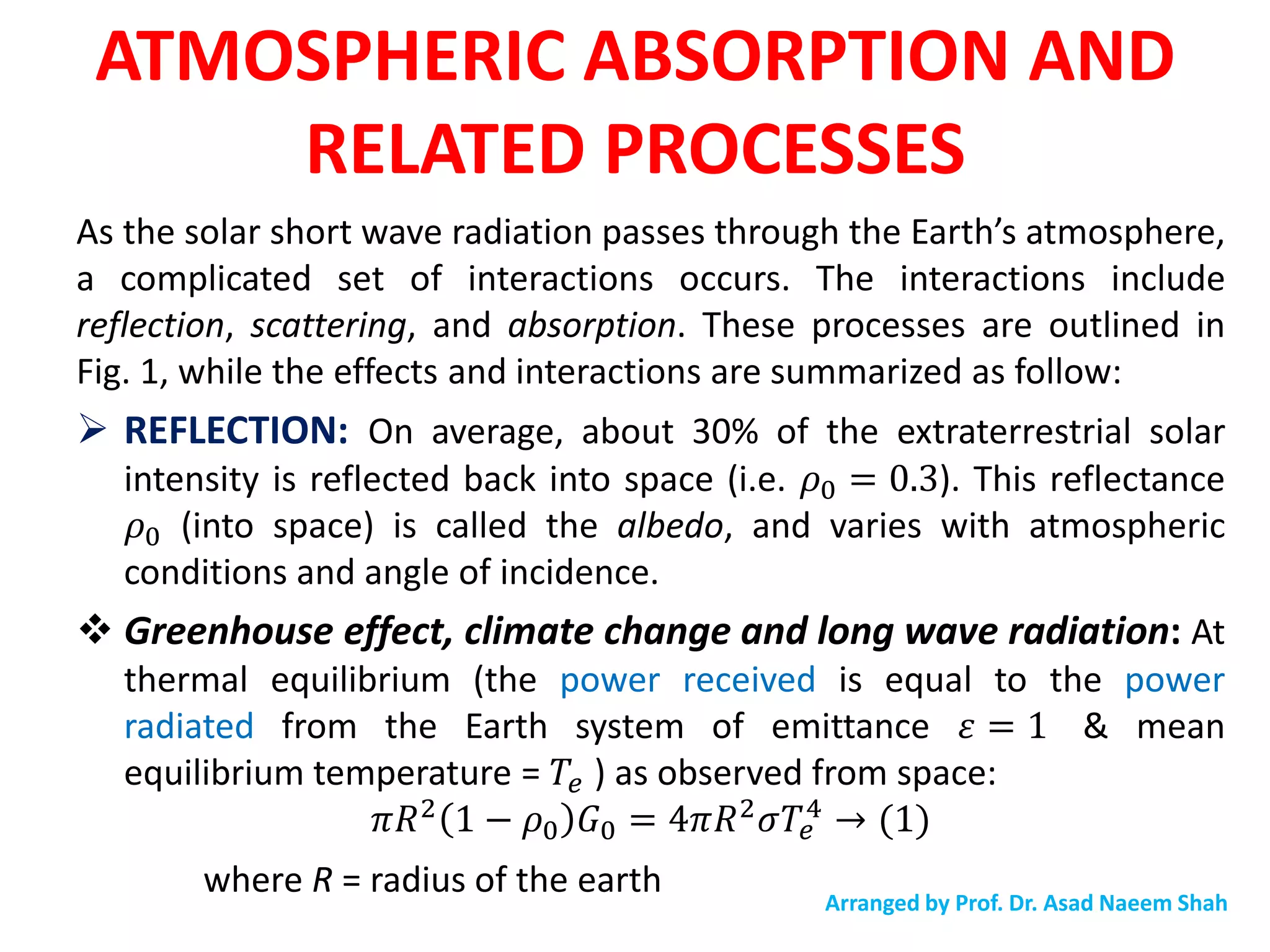Air mass ratio Ch.2 Solar radiation and the greenhouse effect part-2 | PPT