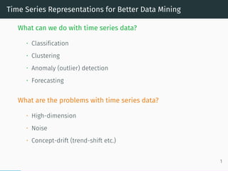 Time series representations for better data mining | PPT