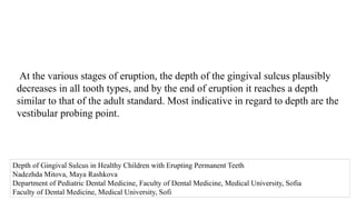 Eruption of tooth and theories of eruption in primary tooth | PPTX