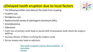 Eruption of tooth and theories of eruption in primary tooth | PPTX