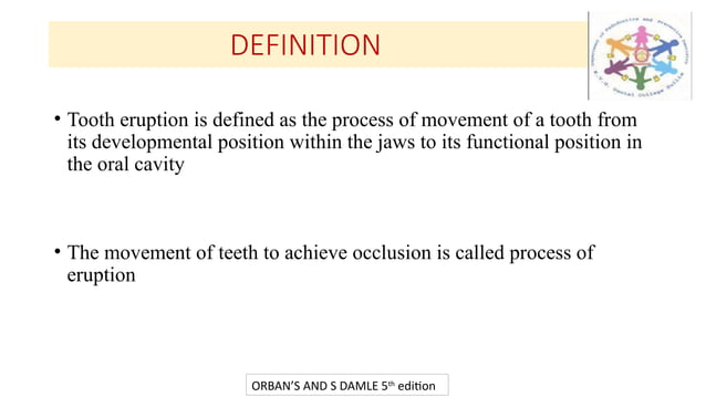 Eruption of tooth and theories of eruption in primary tooth | PPTX ...