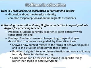 Erving Goffman - Dramaturgical Approach Presentation | PPT