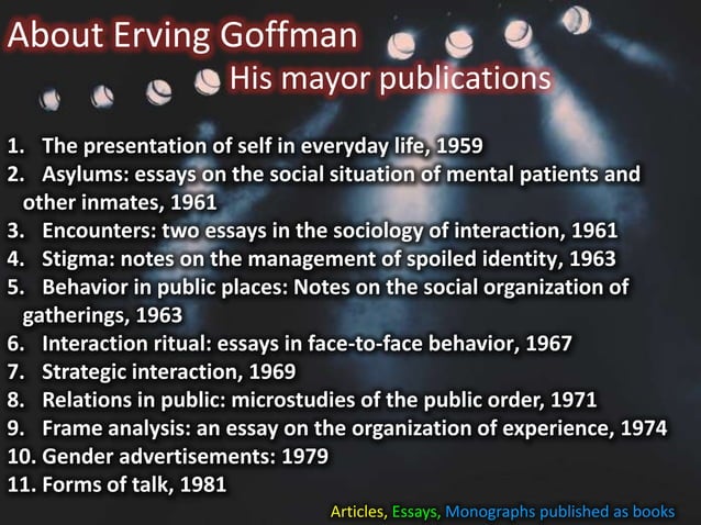 Erving Goffman - Dramaturgical Approach Presentation | PPTX