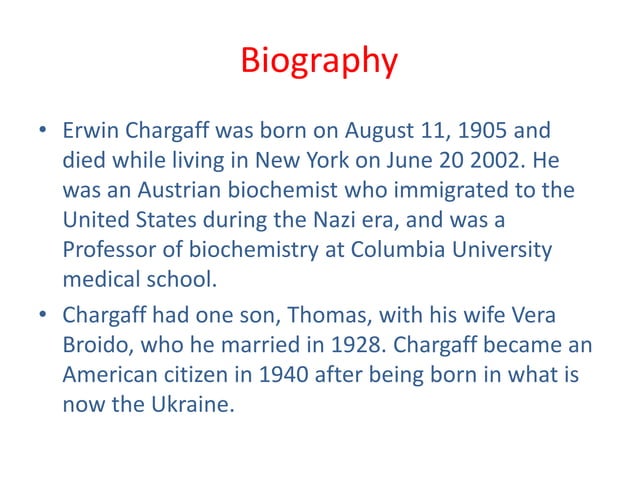 Erwin chargaff | PPTX