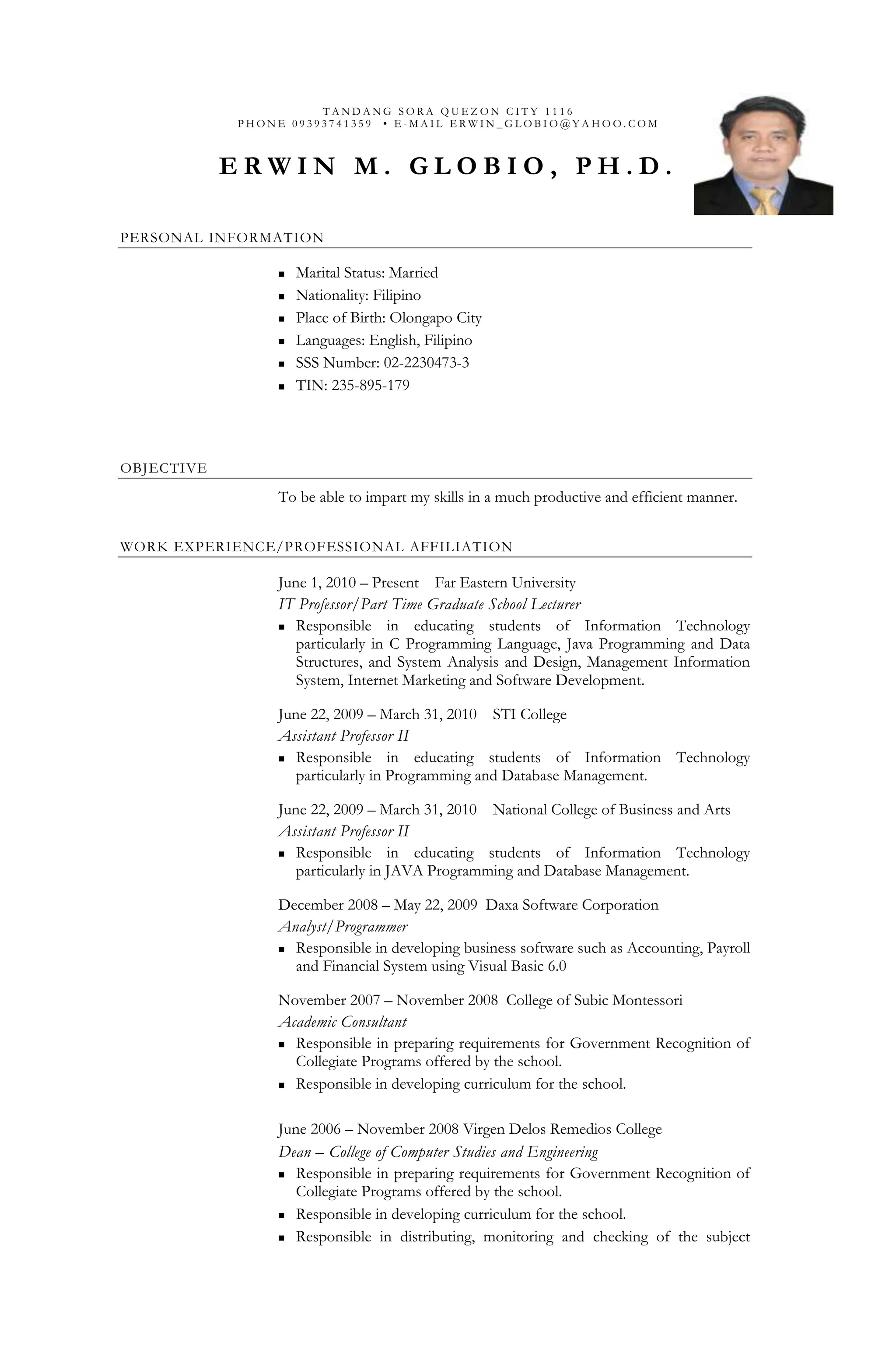 Erwin Globio - Resource Speaker and Thesis Writer.doc | Operating ...