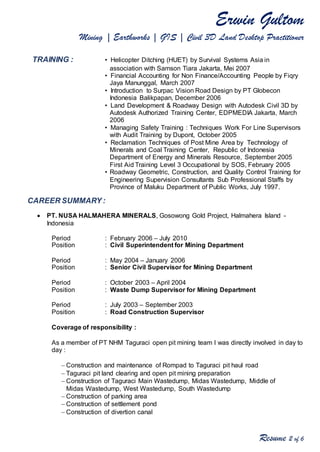 Erwin Gultom's Cover Letter & Resume 2017 | PDF