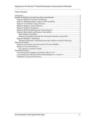 Migrating from CA AllFusionTM ERwin® Data Modeler to ER/Studio® | PDF