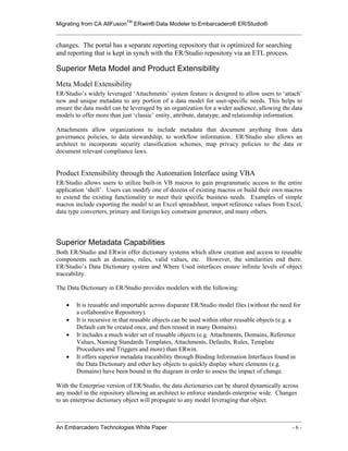 Migrating from CA AllFusionTM ERwin® Data Modeler to ER/Studio® | PDF