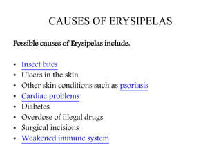 Erysipelas : causes, symptoms, diagnosis, prevention and treatments | PPTX