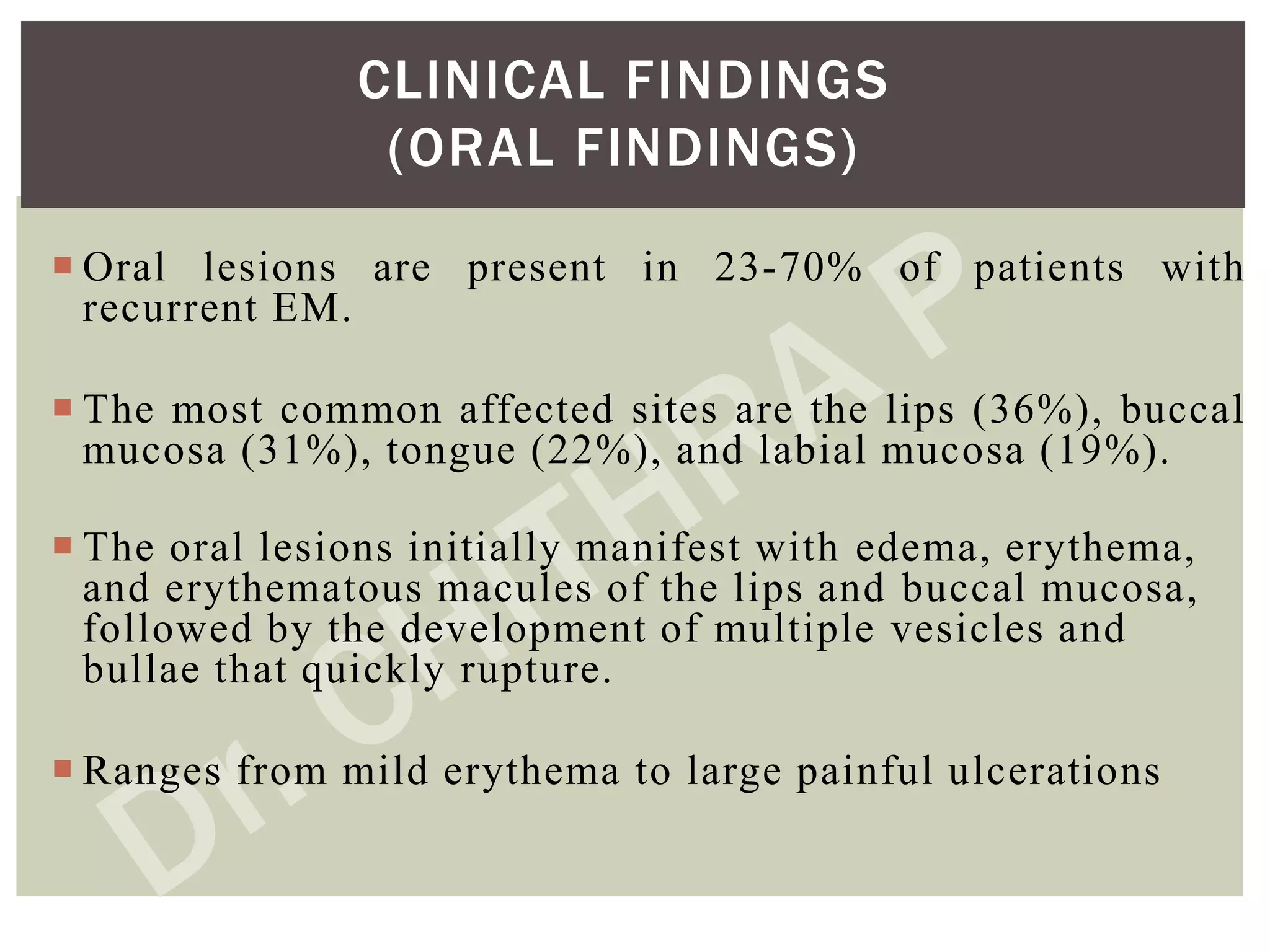 Erythema multiforme Dr Chithra P | PPT