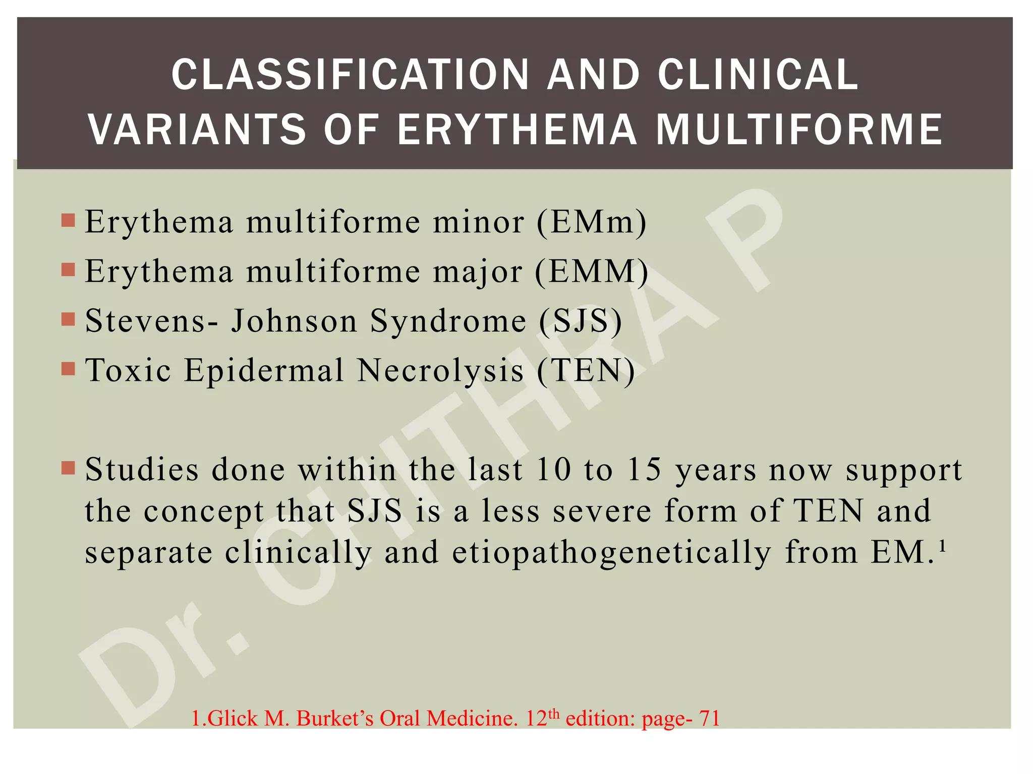 Erythema multiforme Dr Chithra P | PPT