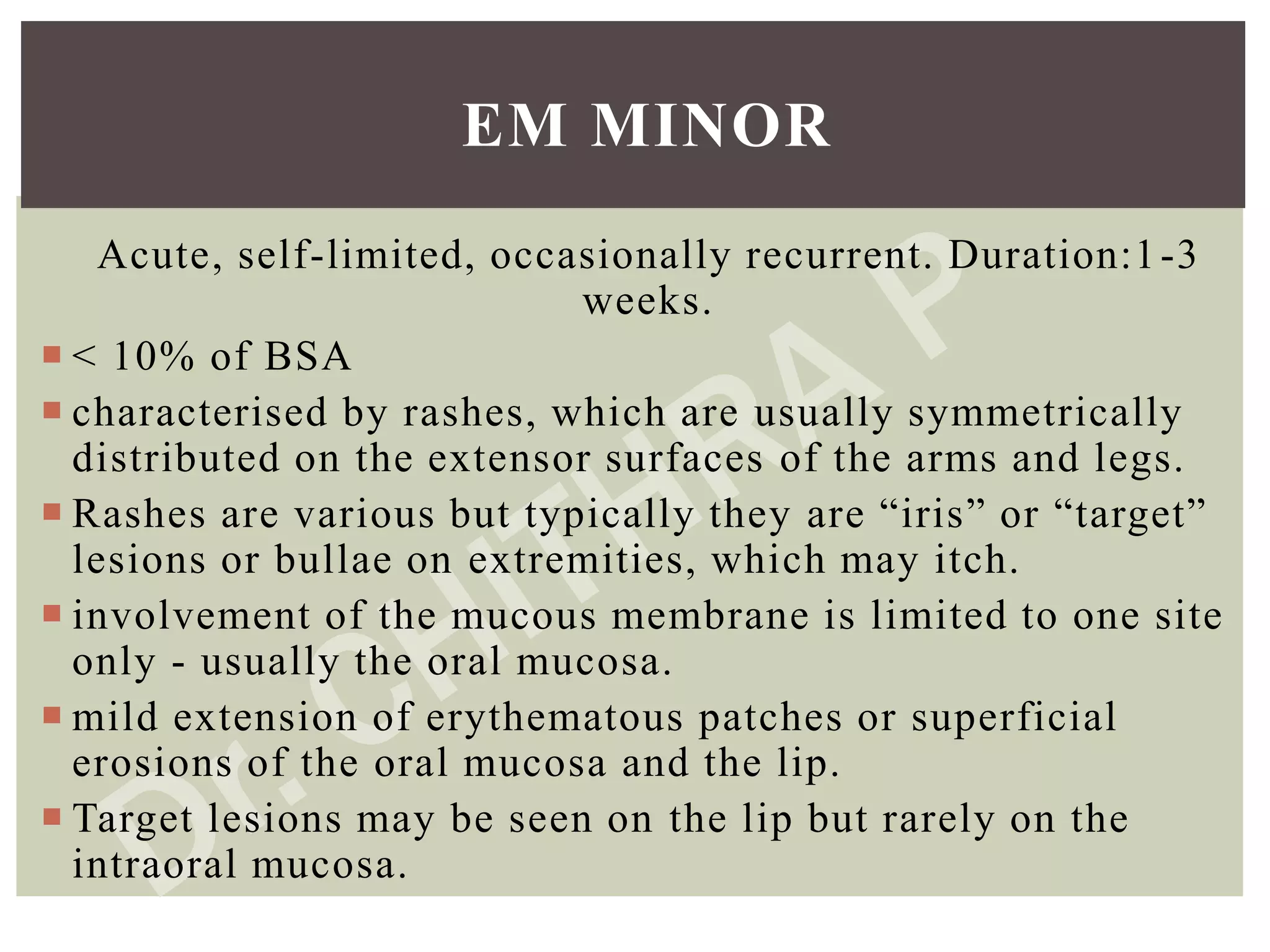 Erythema multiforme Dr Chithra P | PPT