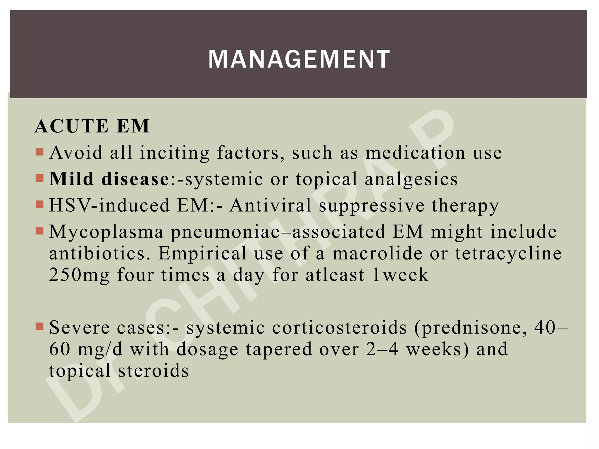 Erythema multiforme Dr Chithra P | PPT