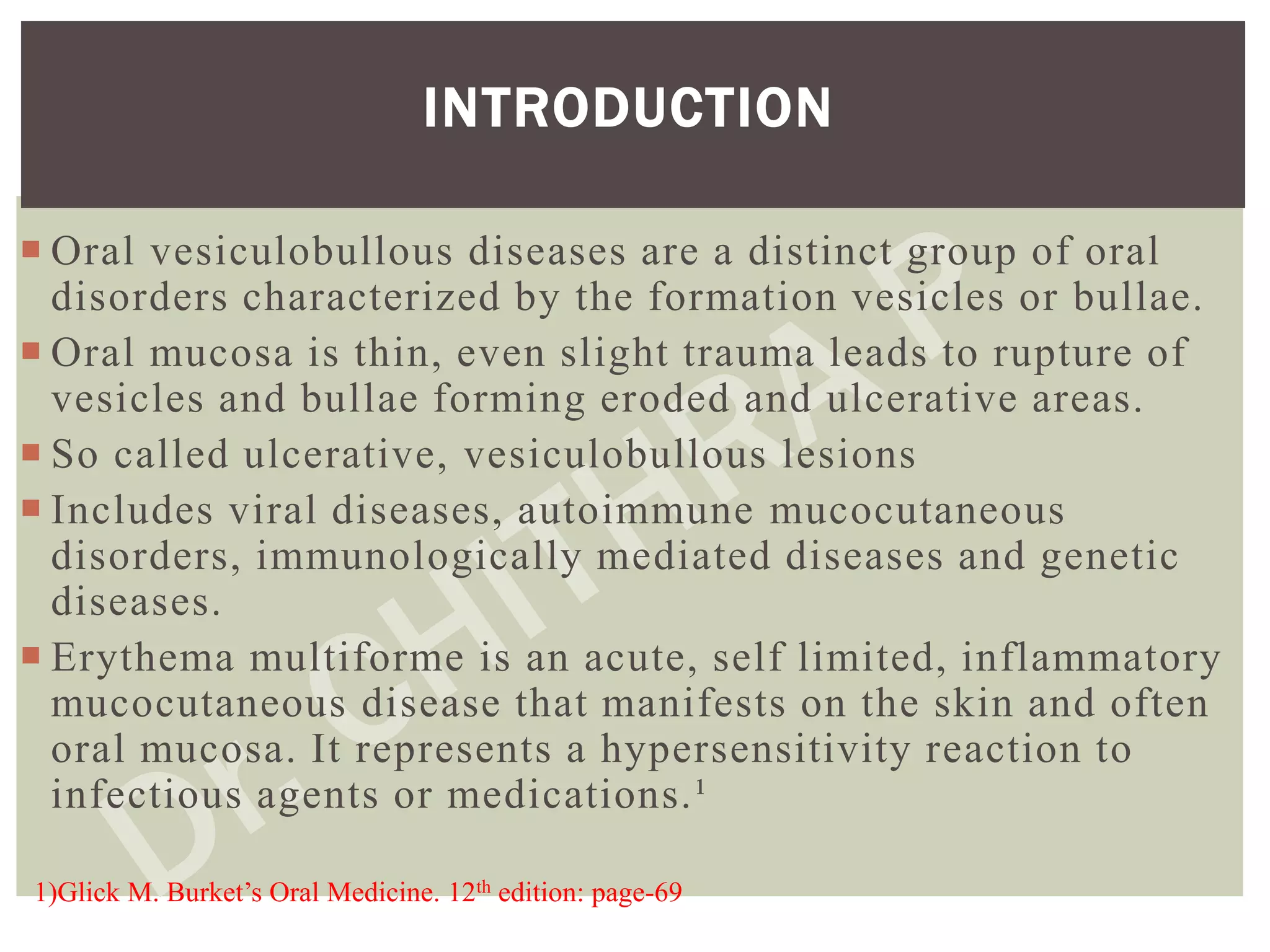 Erythema multiforme Dr Chithra P | PPT