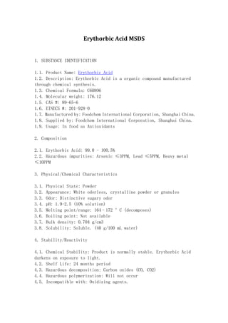 Erythorbic acid msds | PDF