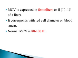 Erythrocyte indices | PPTX