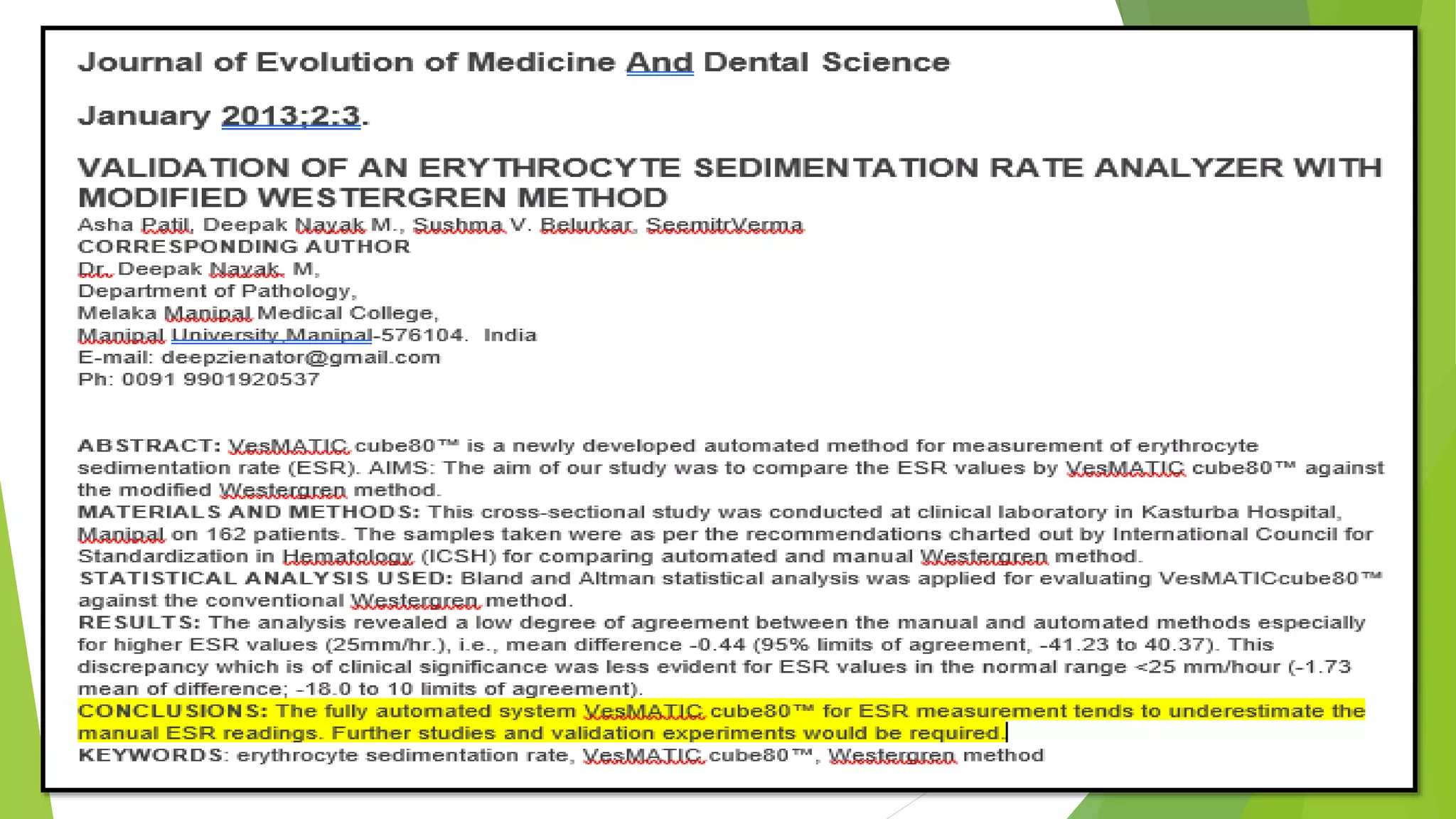 Erythrocyte sedimentation rate | PPTX