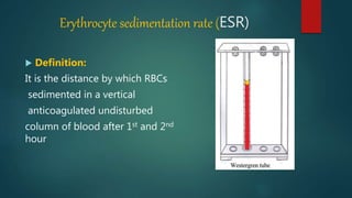 Erythrocyte sedimentation rate.and blood groups | PPT