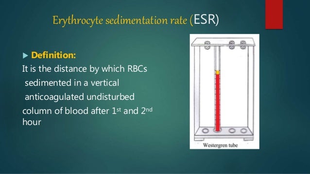 Erythrocyte sedimentation rate.and blood groups