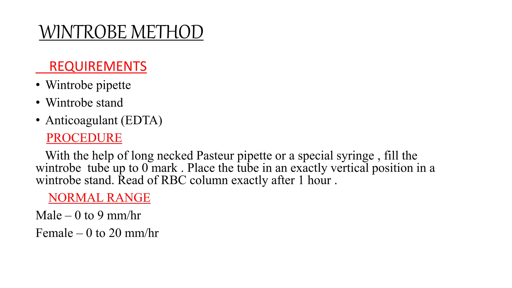 ERYTHROCYTE SEDIMENTATION RATE. HEMATOLOGY | PPTX