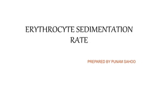 ERYTHROCYTE SEDIMENTATION RATE. HEMATOLOGY | PPTX