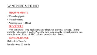 ERYTHROCYTE SEDIMENTATION RATE. HEMATOLOGY | PPT