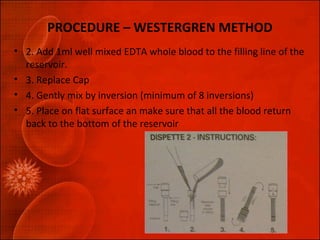 Erythrocyte sedimentation rate (esr) | PPT