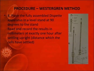 Erythrocyte sedimentation rate (esr) | PPT