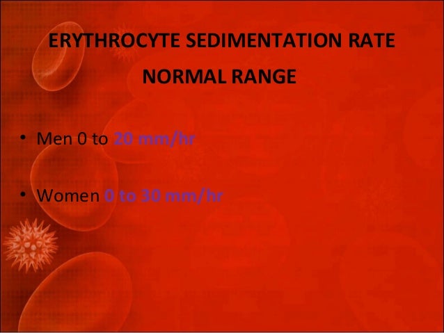 Erythrocyte sedimentation rate (esr)