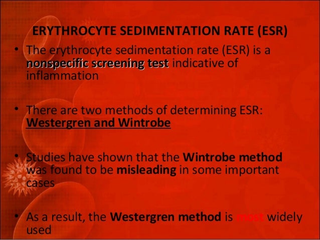 Erythrocyte Sedimentation Rate Esr