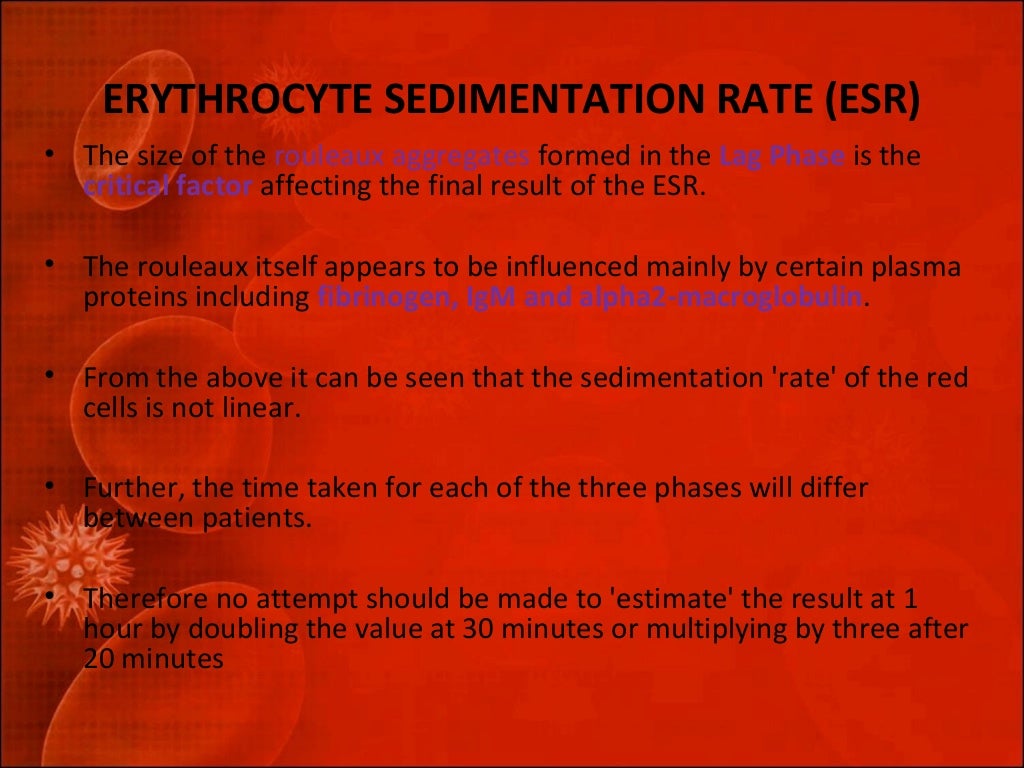 Erythrocyte Sedimentation Rate Esr
