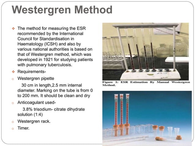 Erythrocyte sedimentation rate (ESR).pptx | Blood Disorders | Diseases ...