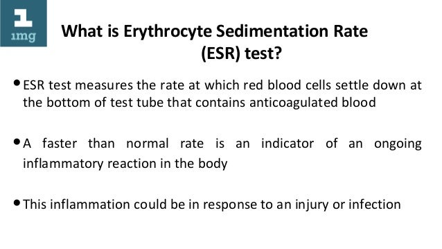 Erythrocyte sedimentation rate test