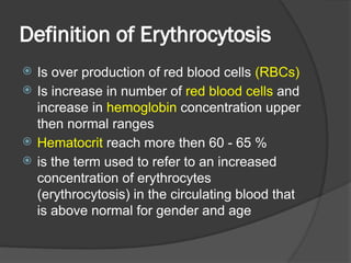 Erythrocytosis (Polycythemia),,Ghidaa.pptx | Blood Disorders | Diseases ...