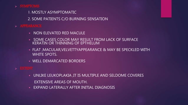 Erythroplakia | PPTX | Dental Health | Diseases and Conditions