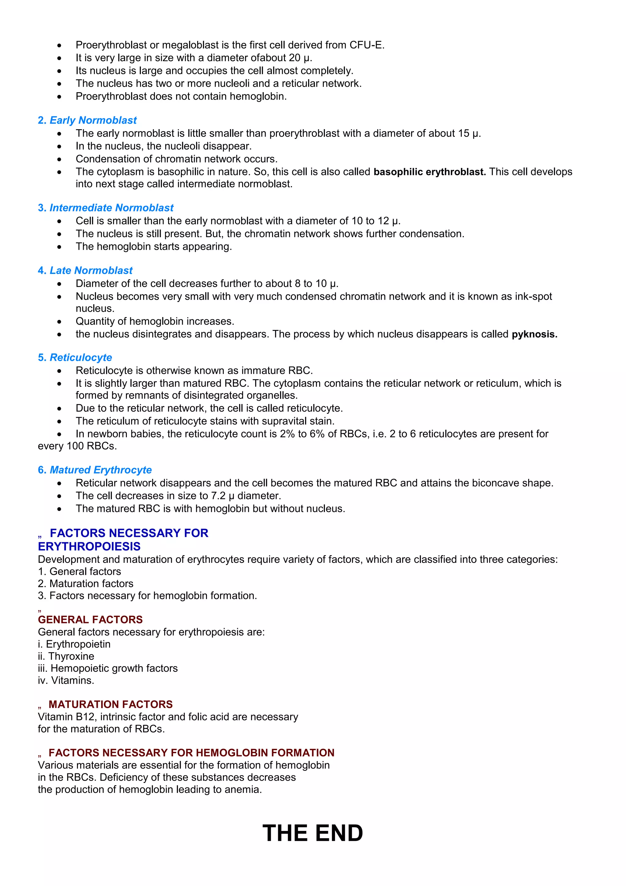 Erythropoiesis notes | PDF