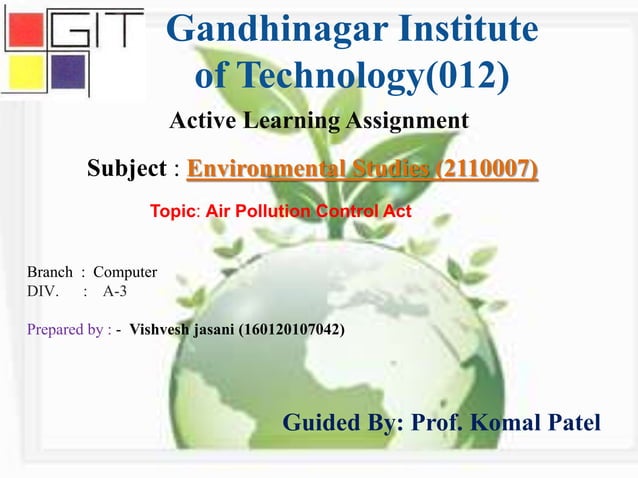 Air Pollution Control act | PPTX