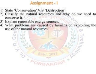 Es. ch.3 RENEWABLE & NON‐RENEWABLE RESOURCES | PPT