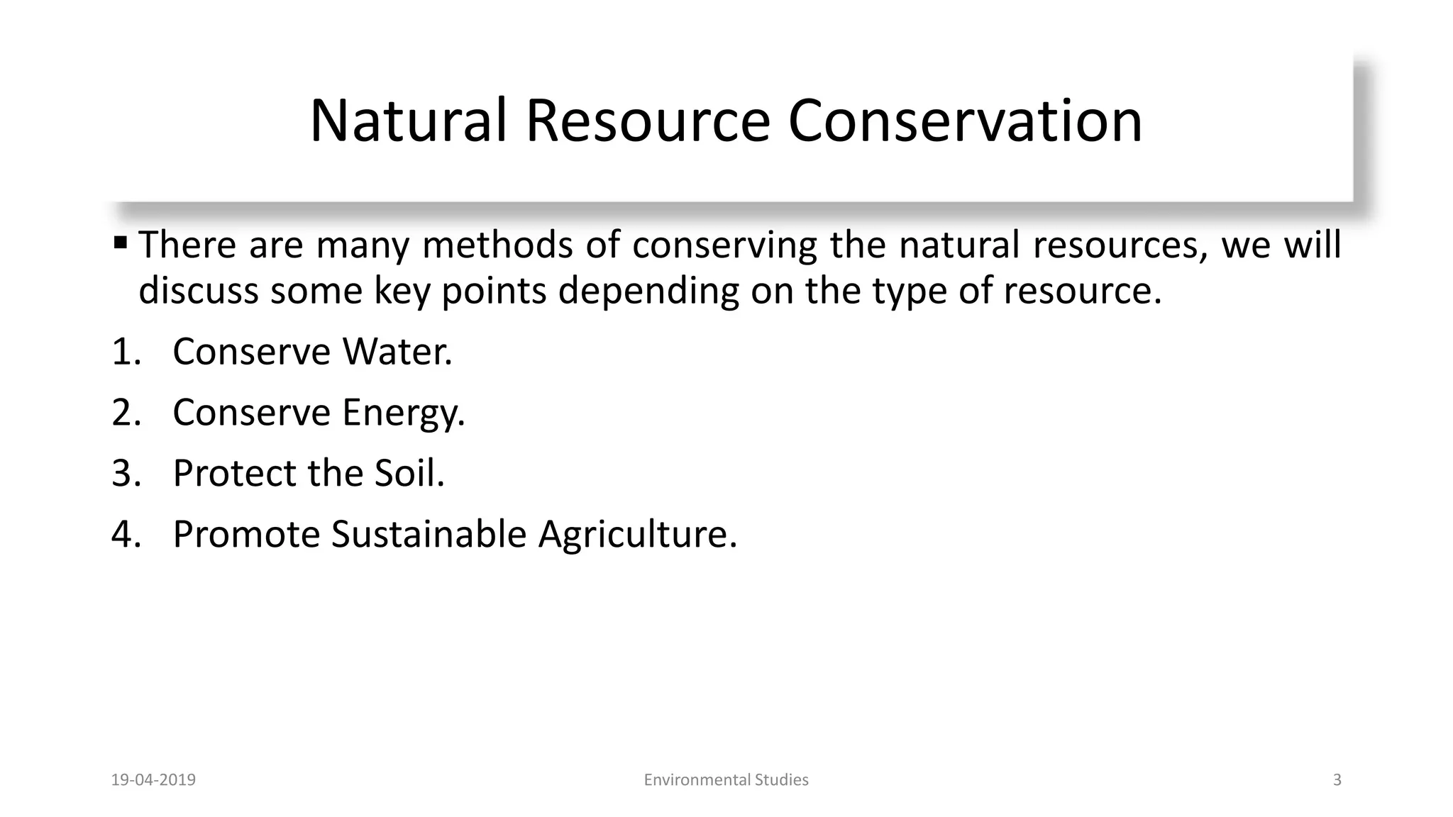 Role of an Individual in Natural Resource Conservation. | PPTX