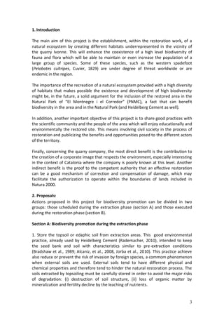 Habitat creation for biodiversity promotion in the ecological ...