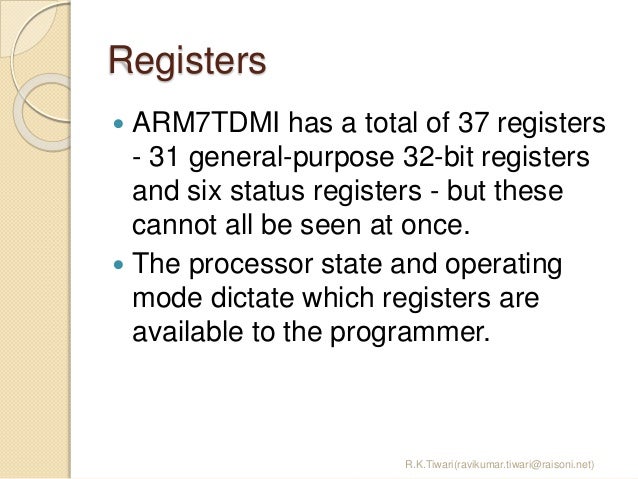 Arm Programmers Model