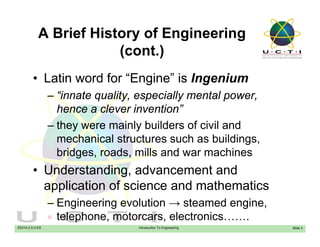 Es l1 - introduction to engineering | PPT