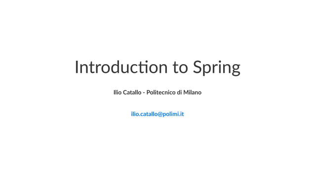 Introduction To Spring | PPT