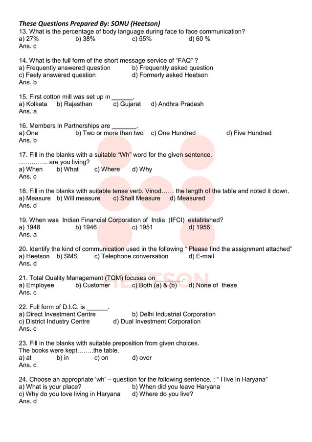 ITI Employability Skills Questions and Answers | PDF