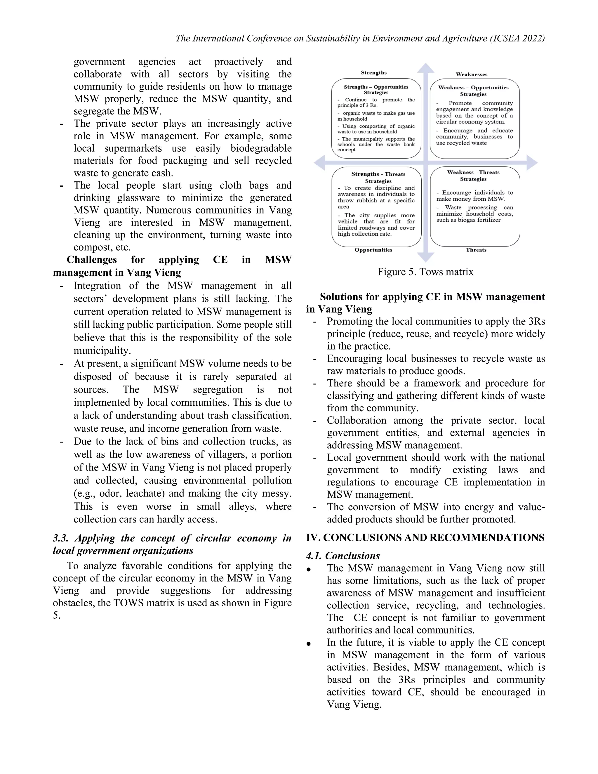 Municipal solid waste management toward circular economy in Vang Vieng ...