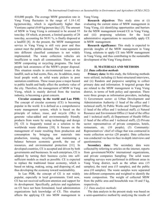 Municipal solid waste management toward circular economy in Vang Vieng ...