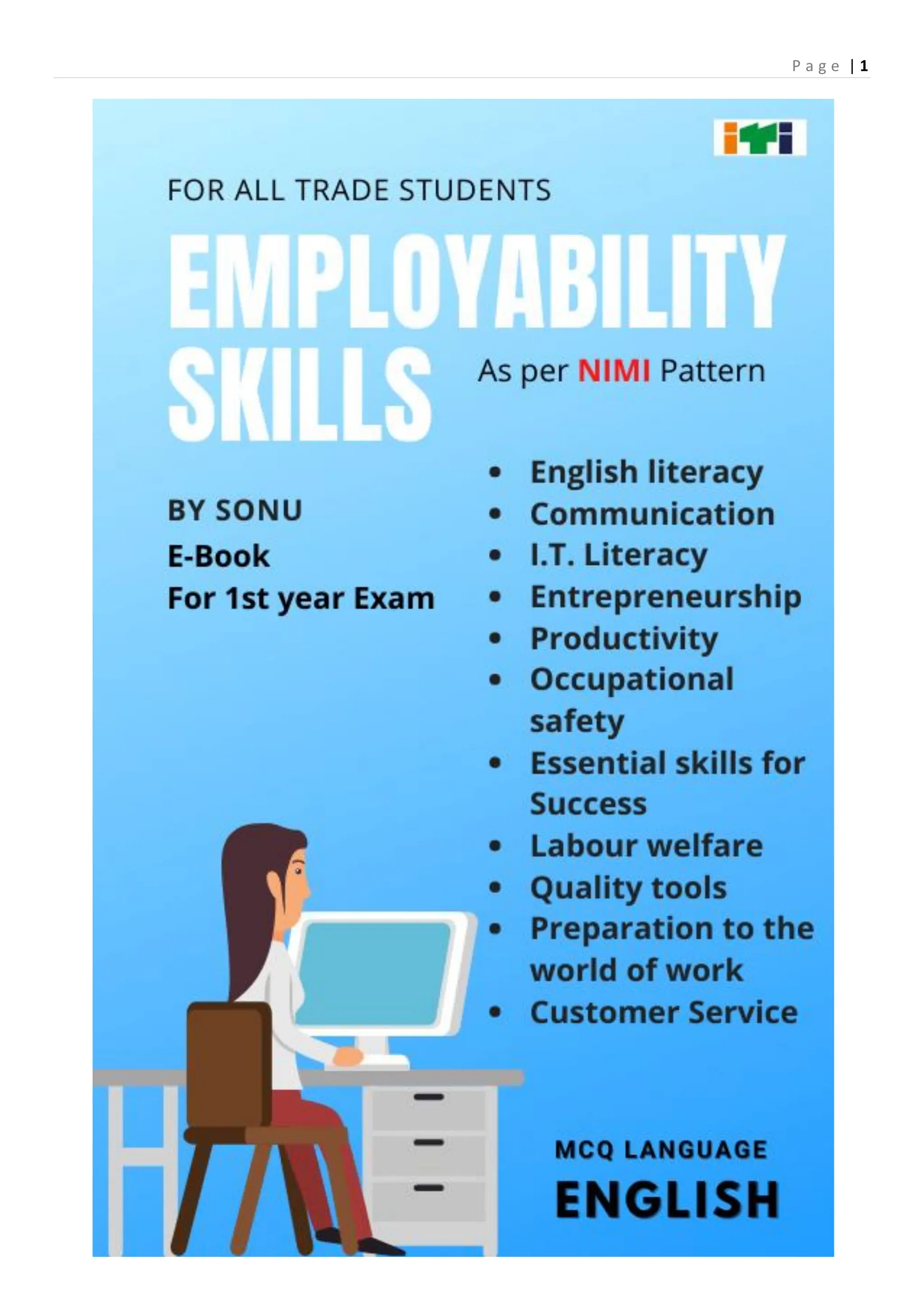 ITI Employability Skills Book PDF NIMI MCQ | PDF