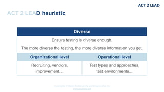 Taking Action To Lead Software Testing at EuroSTAR 2025 Edinburgh | PDF