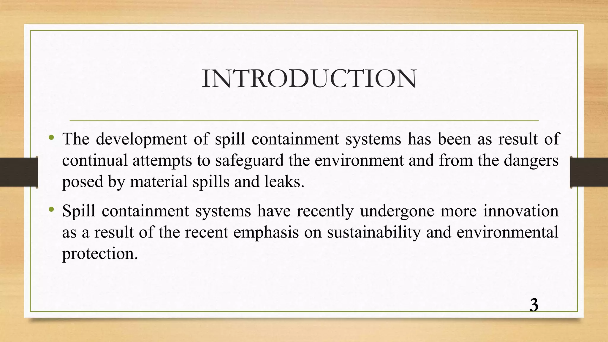 Fluid dynamics of spill containment systems | PPTX