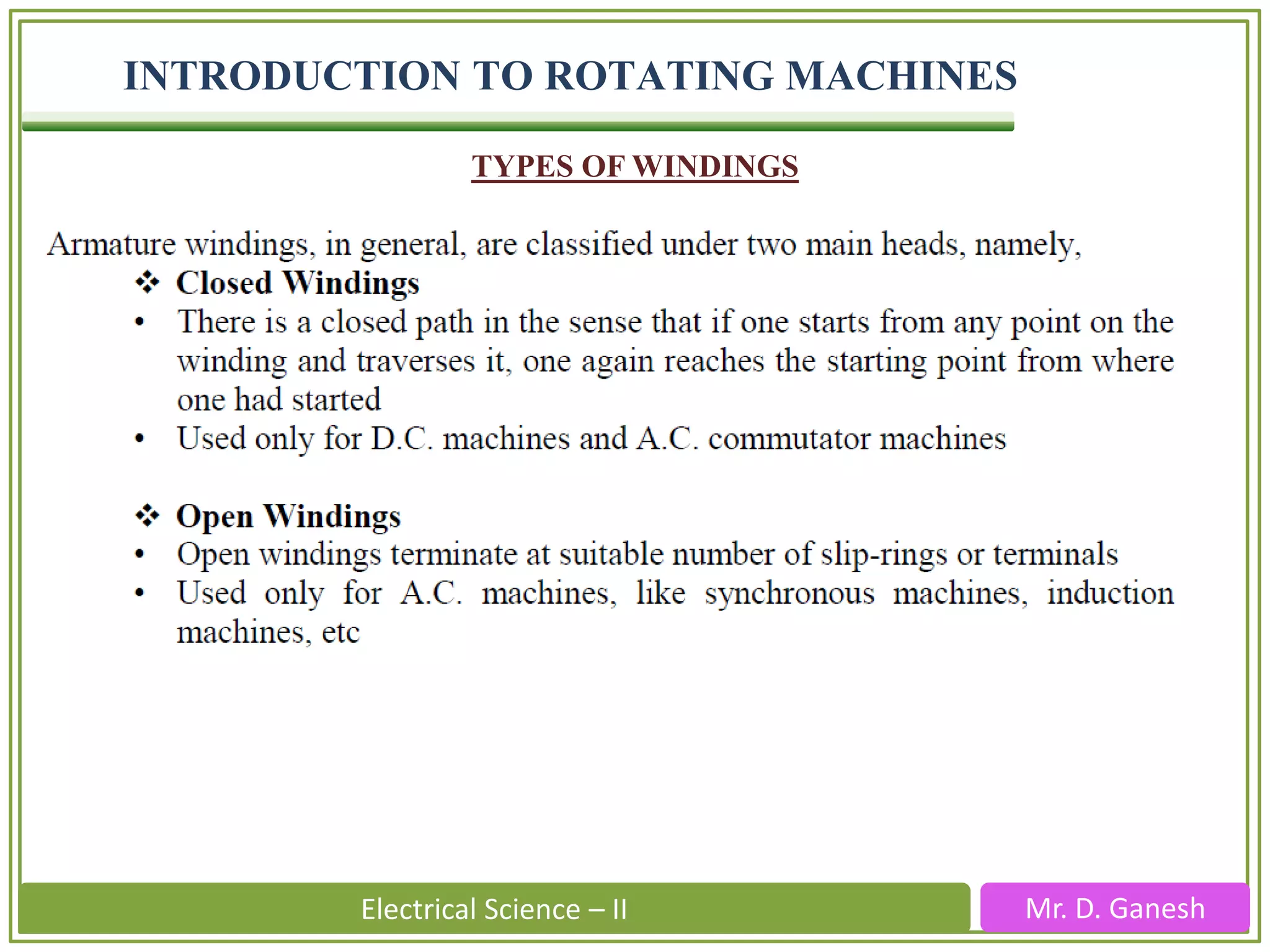 introduction to rotating machines | PPTX